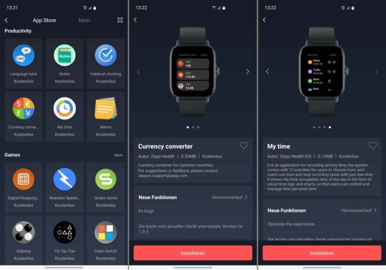 Amazfit App Store » 71 Amazfit Apps mit der Zepp App runterladen